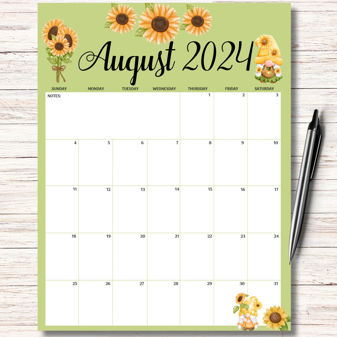 EDITABLE August 2024 Calendar, Fillable August Calendar, 2024 August ...