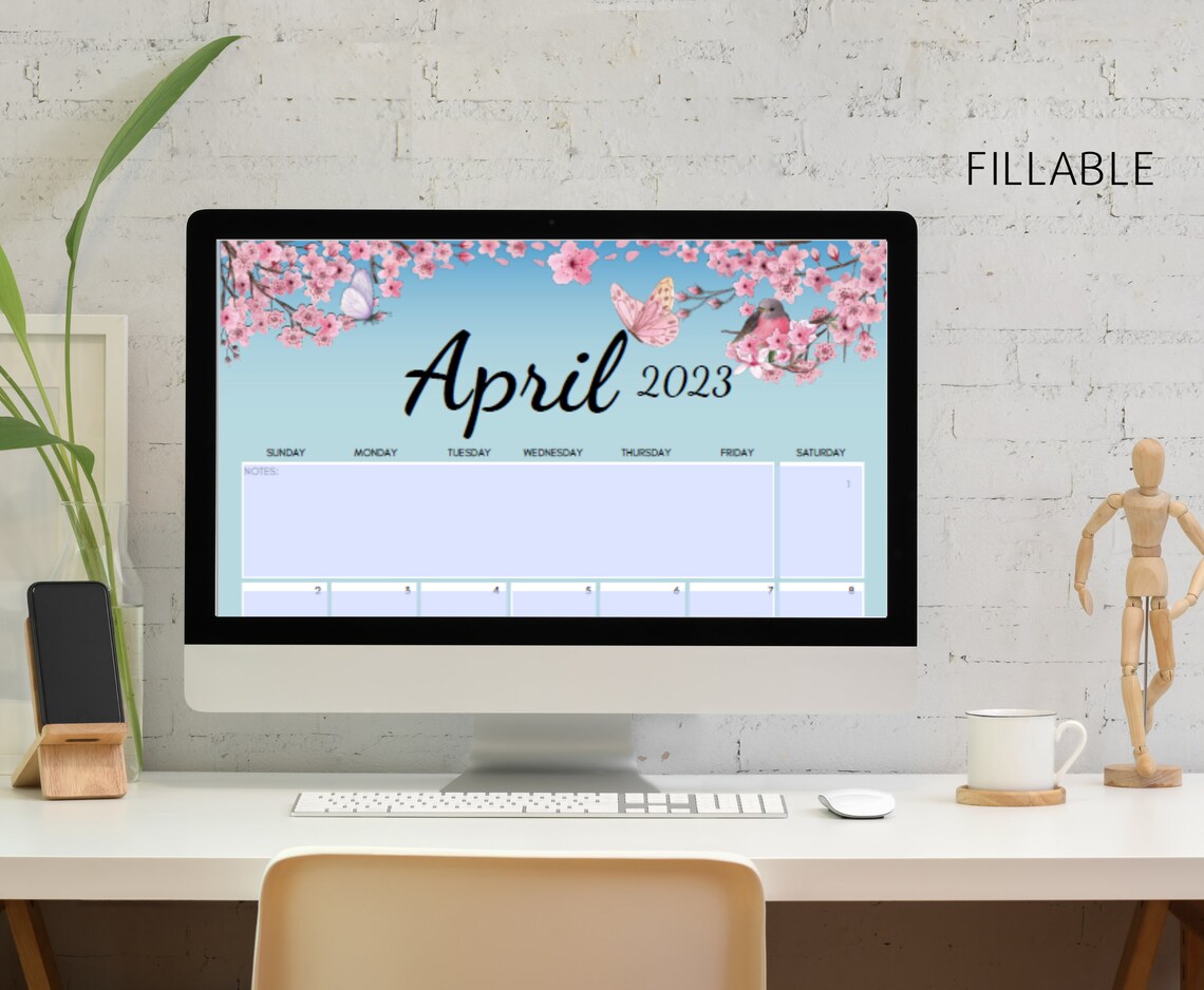 Fillable/editable 2023 April Calendar Homeschool Planner - Etsy