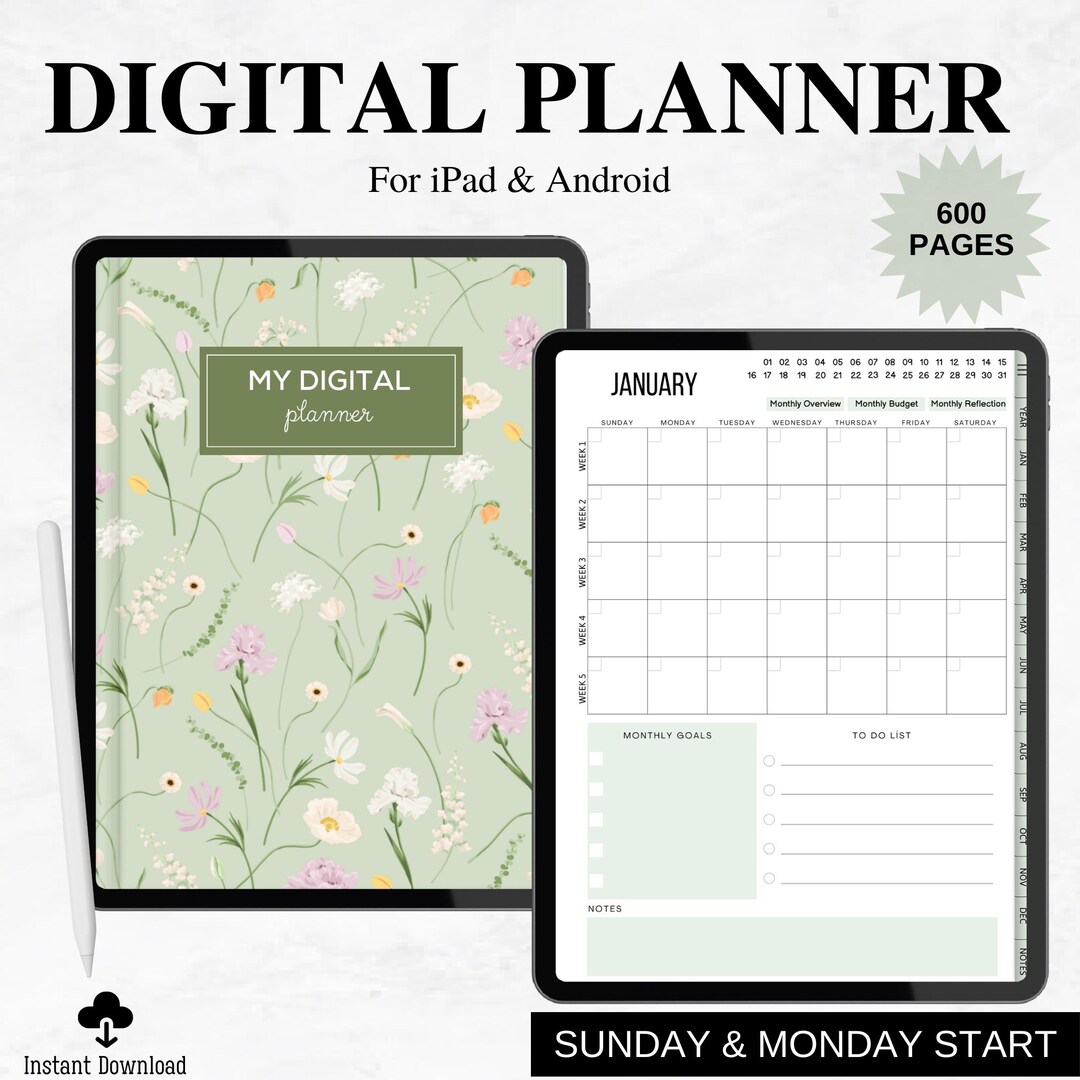 Digital Planner for Goodnotes, Notability – Ipad, Android Planner ...