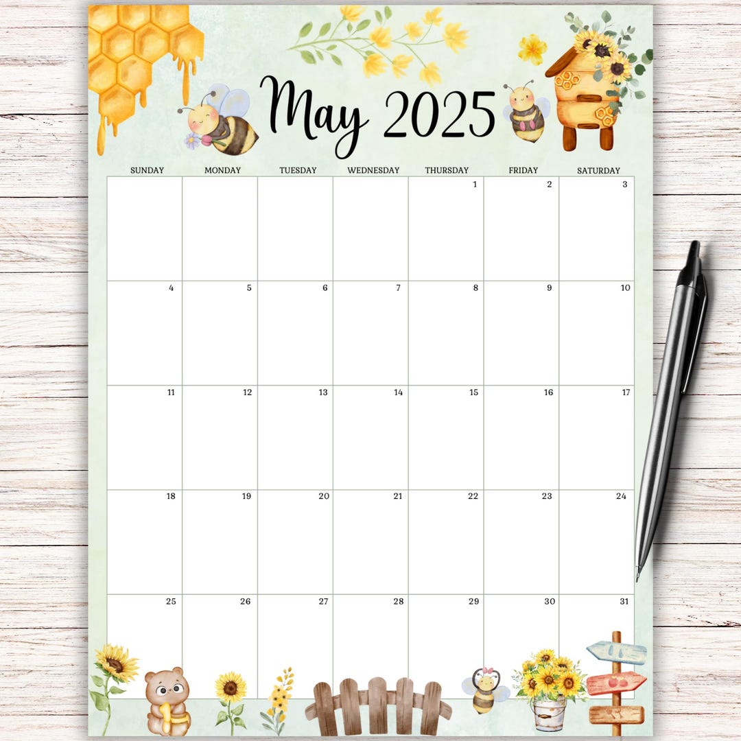 EDITABLE May 2025 Calendar, Kids Calendar School, Homeschool Planner ...