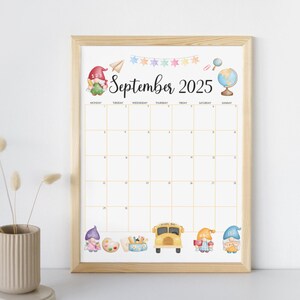 EDITABLE September 2025 Calendar, School Time, Back to School ...