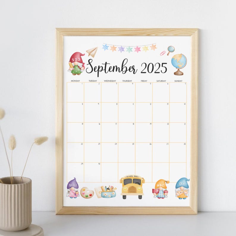 EDITABLE September 2025 Calendar, School Time, Back to School ...