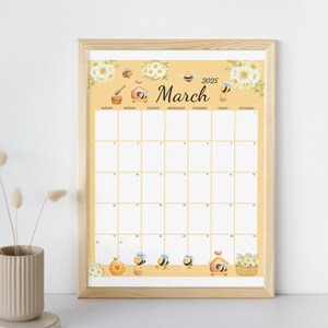Editable 2025 March Calendar, Printable Monthly Kids School Schedule ...