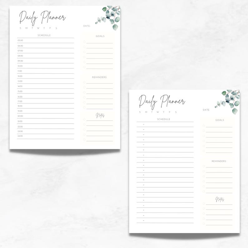Daily Planner Printable, Daily Planner Inserts, Daily Schedule, Daily ...