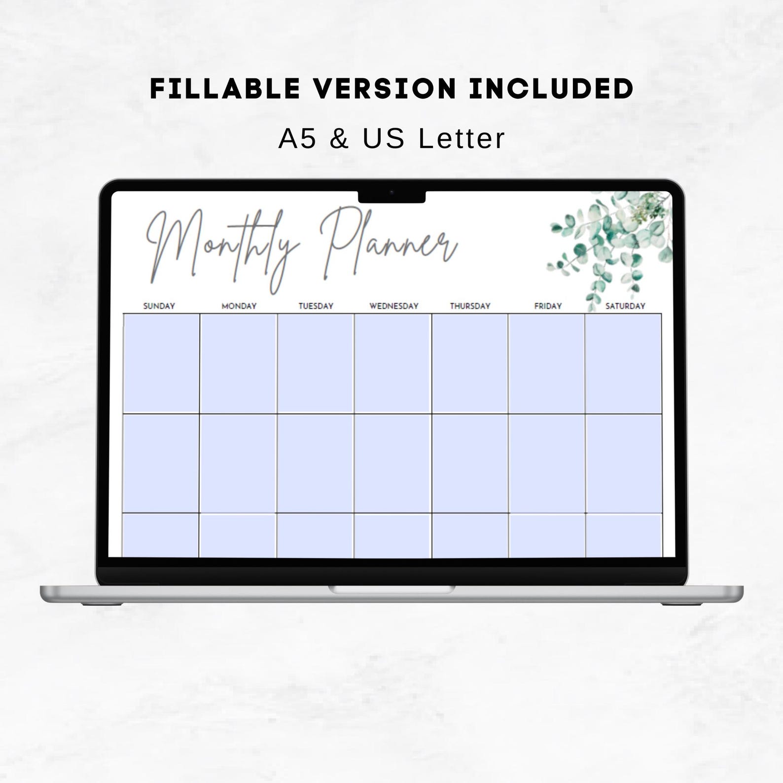 Printable Monthly Planner, Organizer, Work Planner, Simple Monthly ...