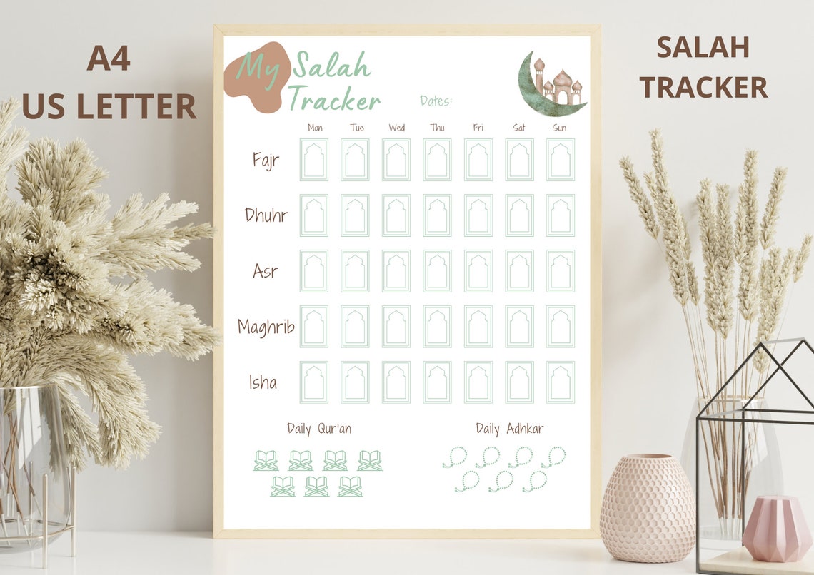 Printable Salah Tracker, Muslim Prayer Tracker, Prayer Chart for Kids ...