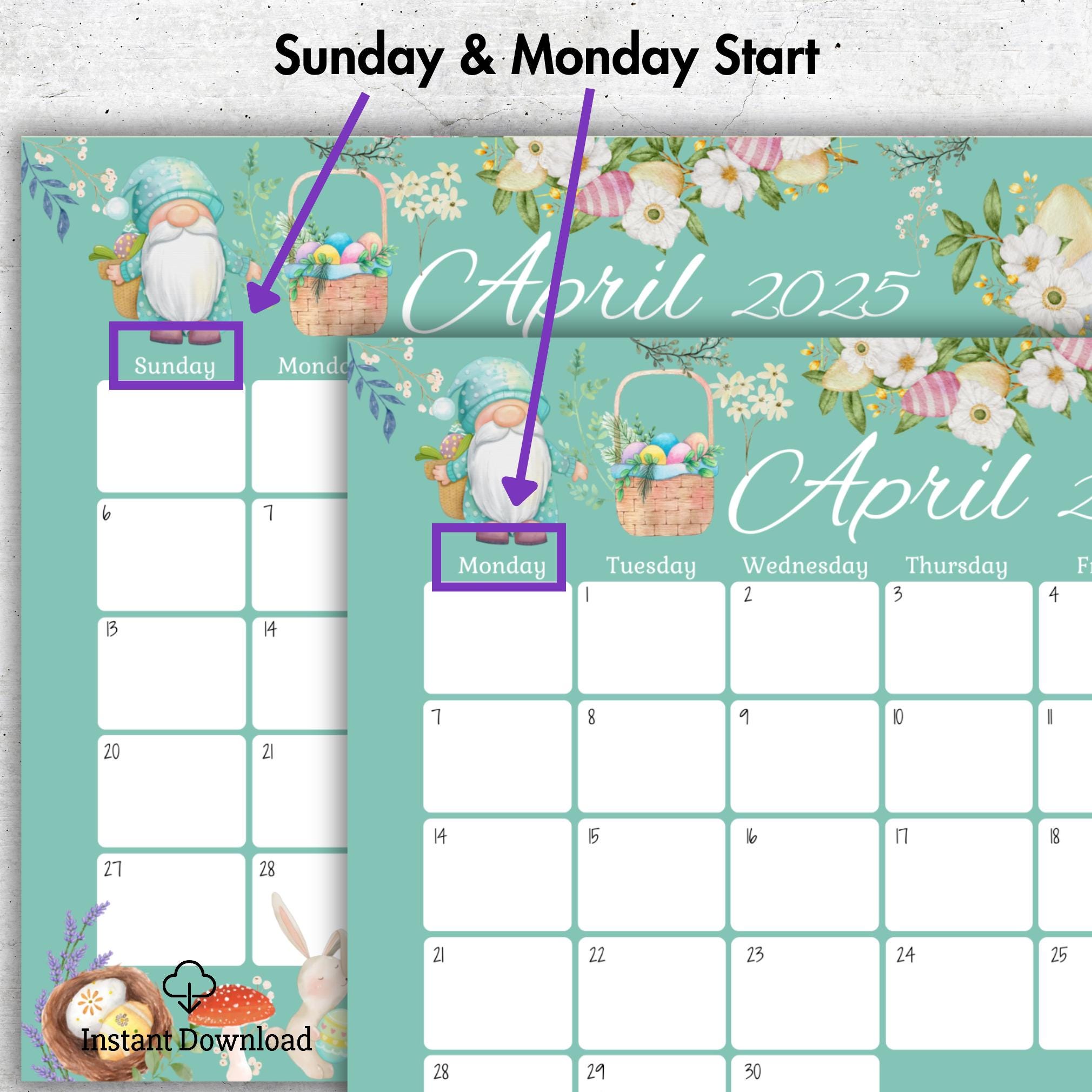 EDITABLE April 2025 Calendar, Printable April Calendar, Fillable ...