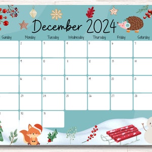 EDITABLE December 2024 Calendar, Christmas Planner, Beautiful Winter ...