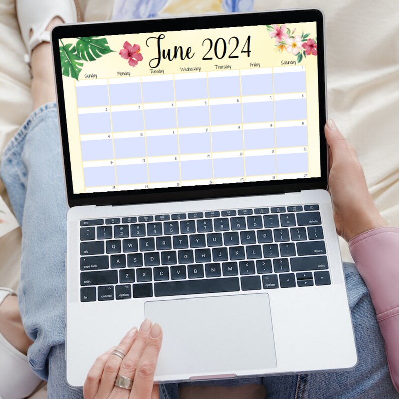 EDITABLE June 2024 Calendar, Beautiful Colorful Flowers, Fillable June ...