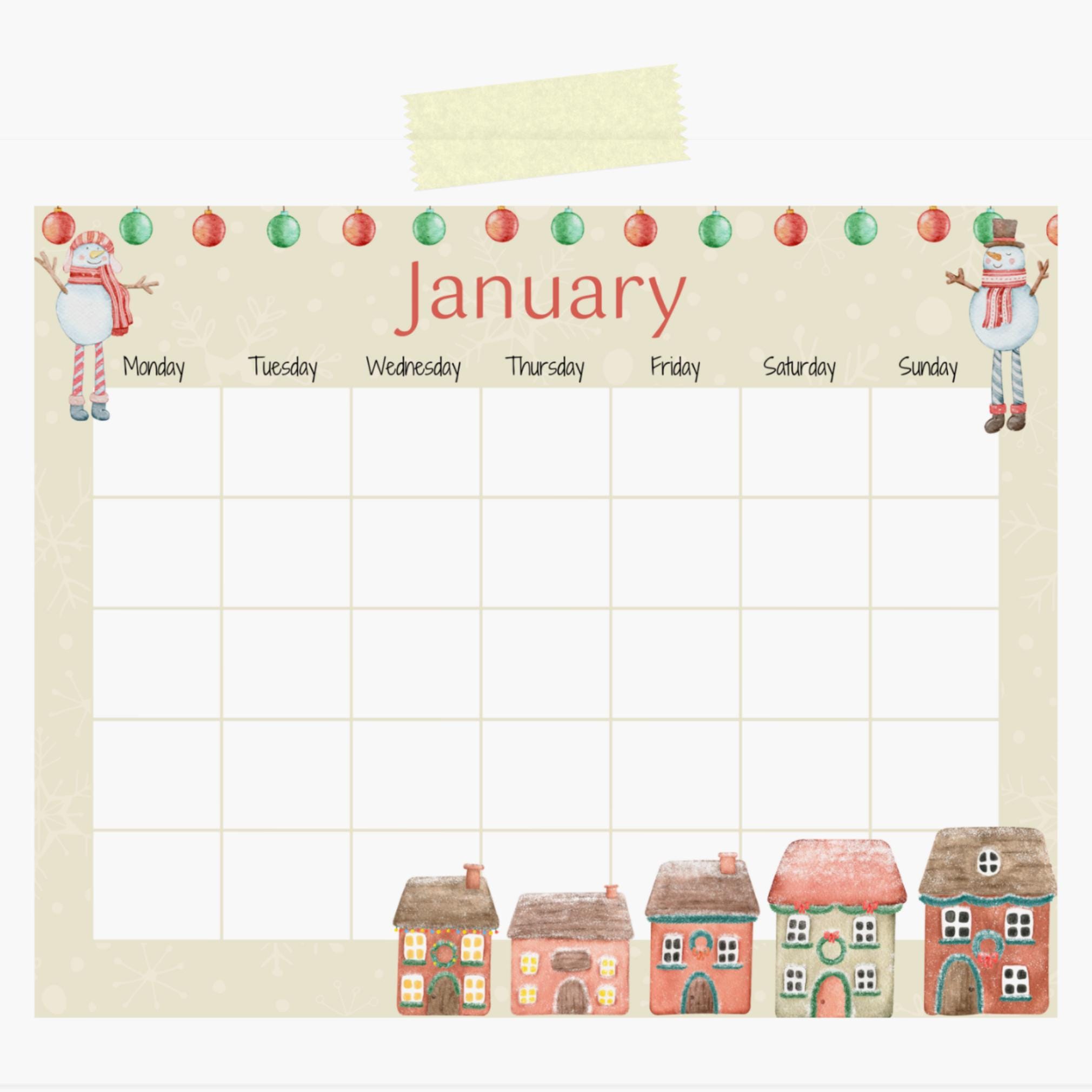 Editable January Calendar, Printable January Monthly Schedule, Teacher ...