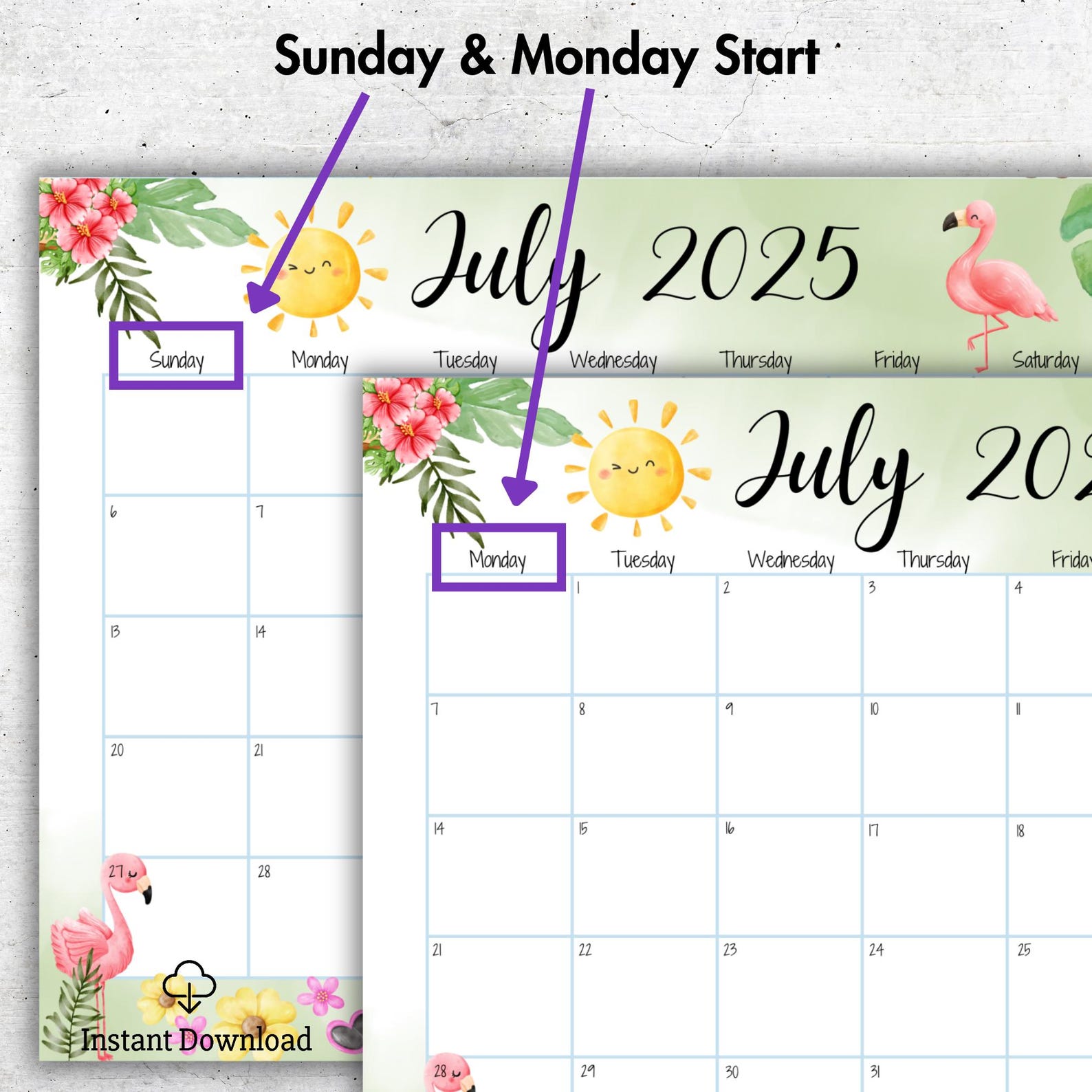 July 2025 Printable Calendar | Summer Theme Planner | Fillable PDF ...