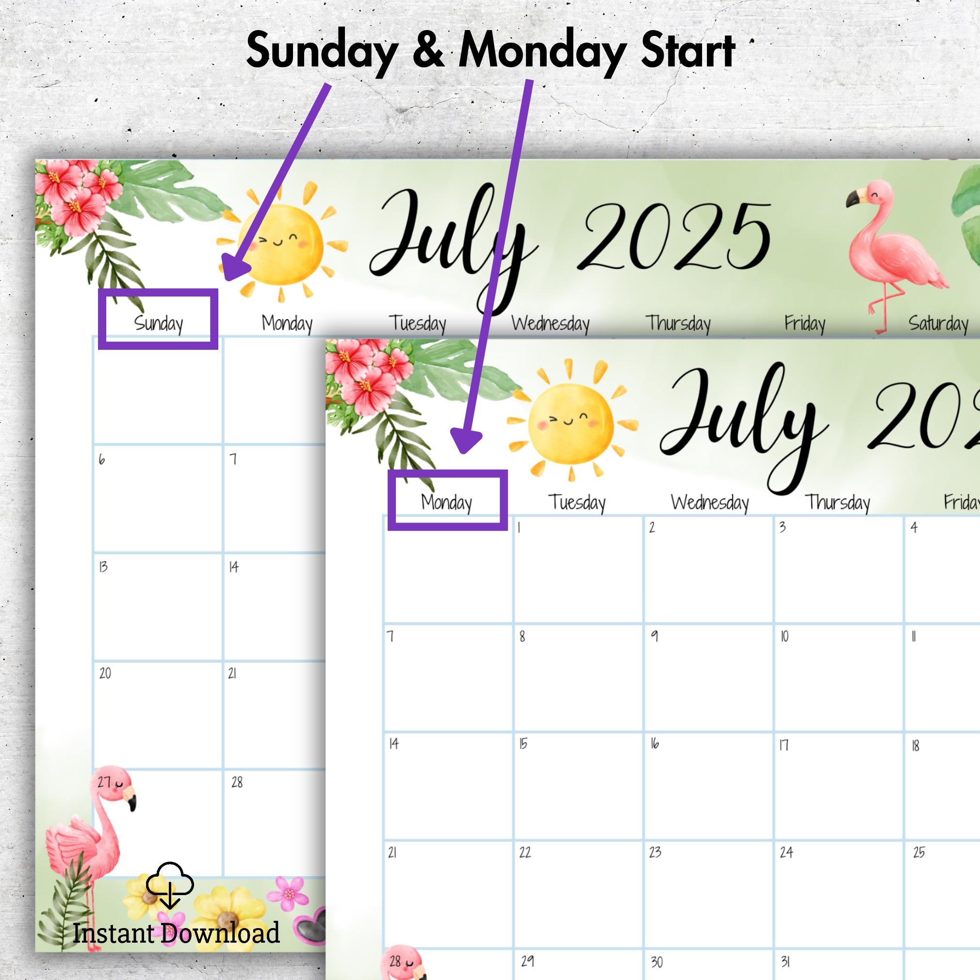 July 2025 Printable Calendar | Summer Theme Planner | Fillable PDF ...