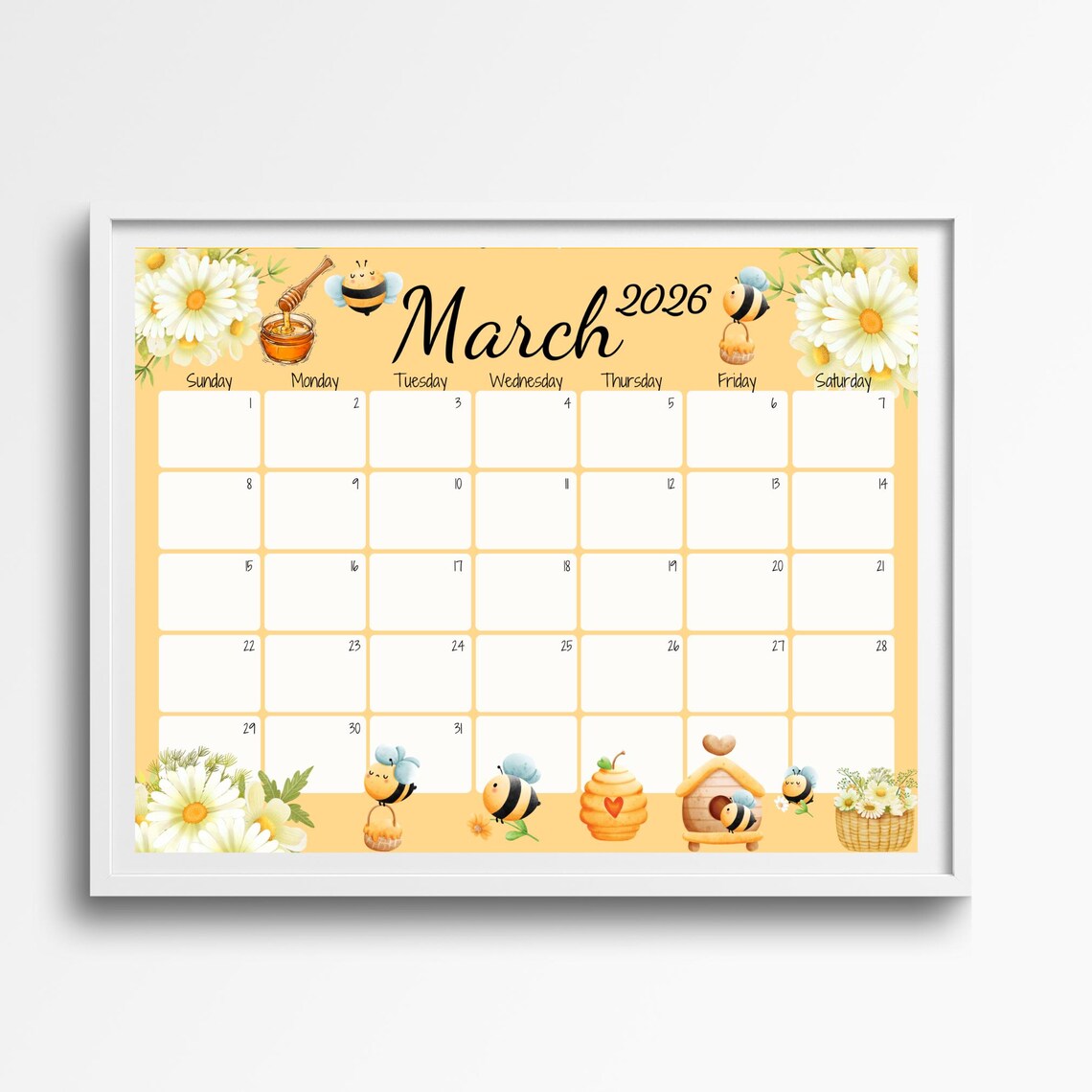 Editable 2026 March Calendar, Printable Monthly Kids School Schedule ...