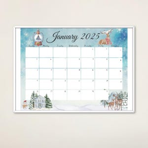 EDITABLE January 2025 Calendar, Beautiful Snowy Winter, Fillable ...