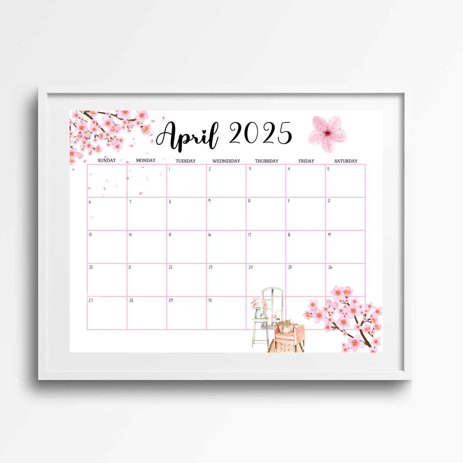 EDITABLE April 2025 Calendar, Printable April Planner, Fillable ...