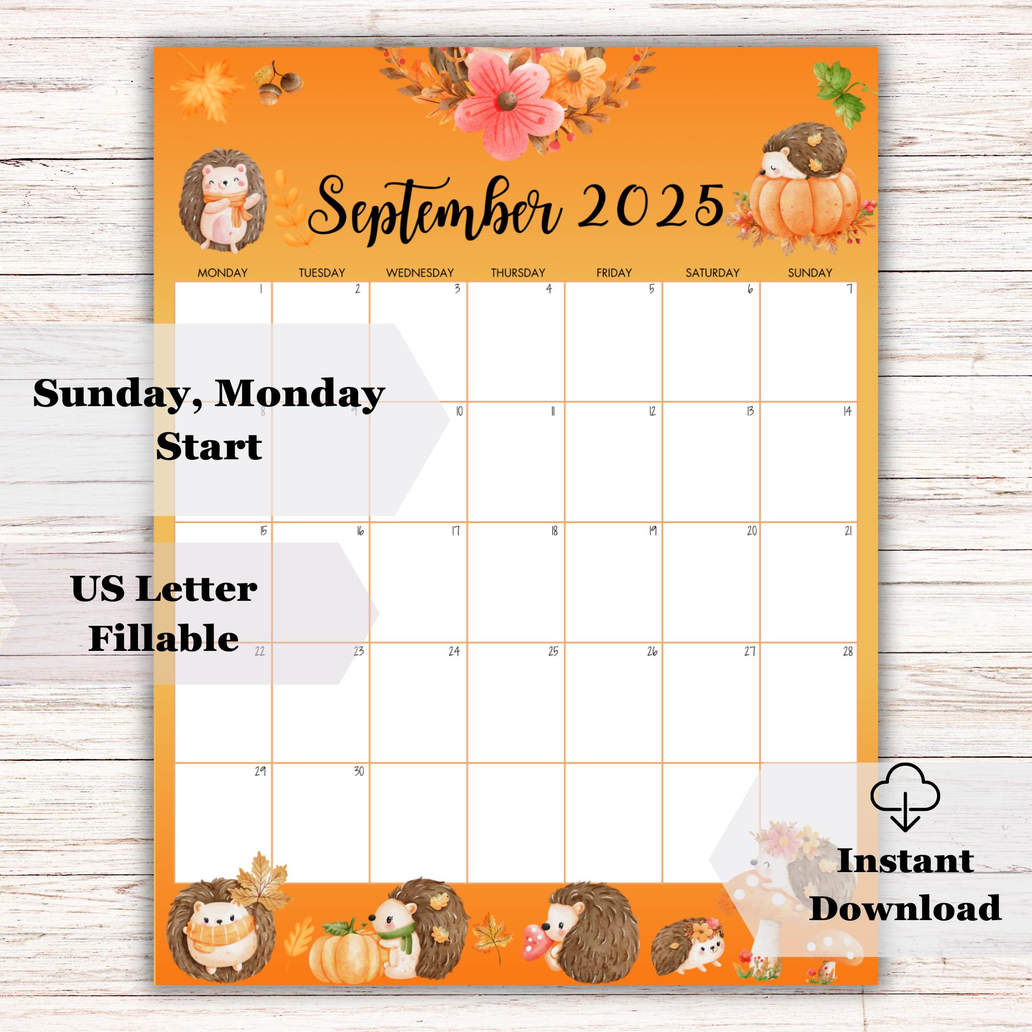 EDITABLE September 2025 Calendar, Kids Weekly Schedule, Homeschool ...
