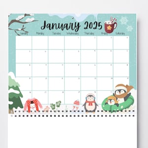 EDITABLE January 2025 Calendar, Monthly Schedule for Kids, Beautiful ...