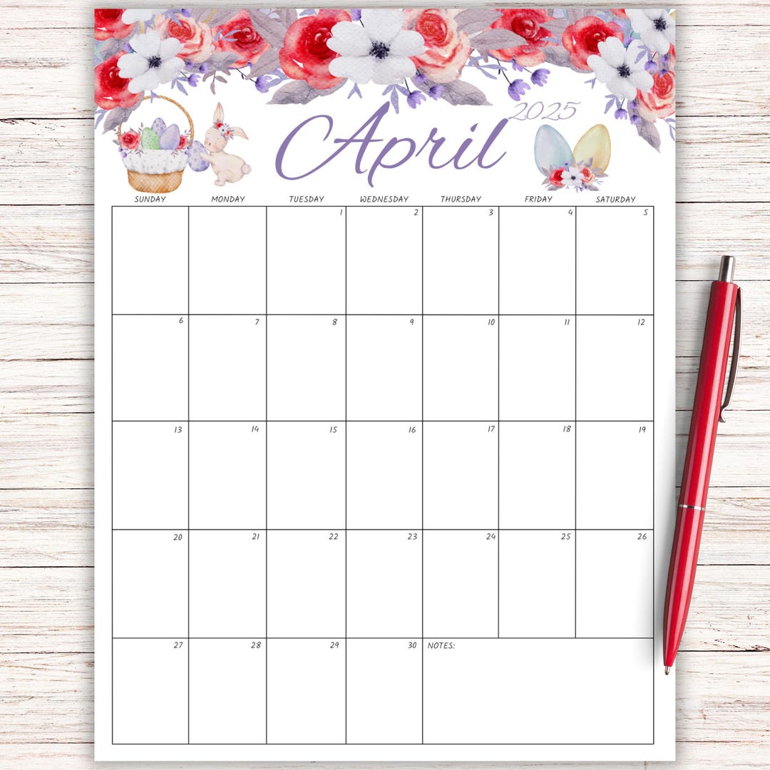 Fillable/editable April Calendar, April 2025 Printable Calendar ...