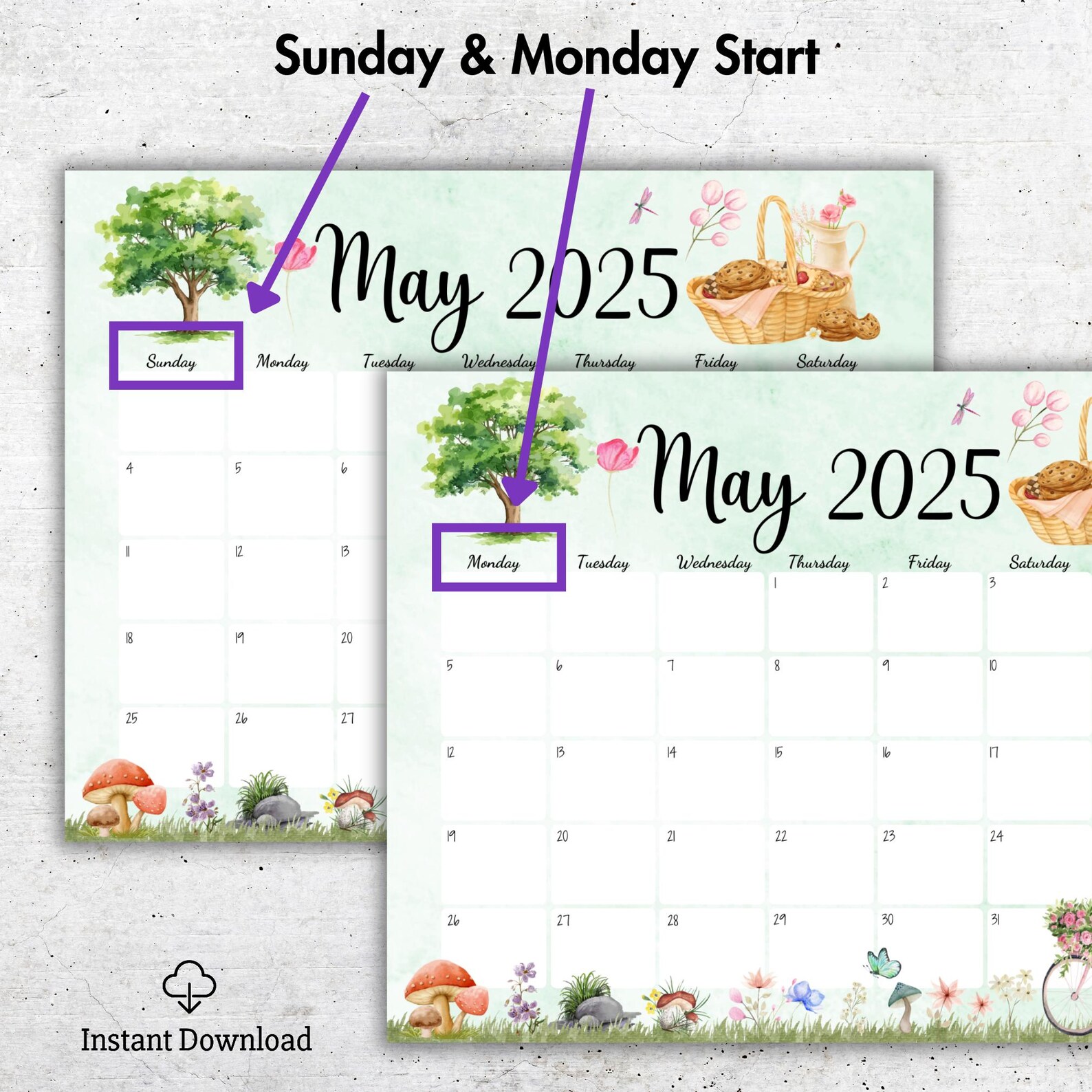 EDITABLE May 2025 Calendar, Colorful Flowers, Beautiful Spring ...