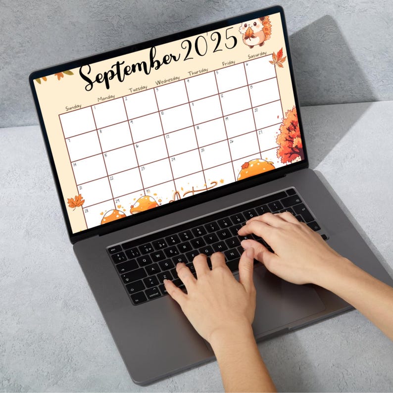 EDITABLE September 2025 Calendar, Autumn Colors, Printable, Fillable ...