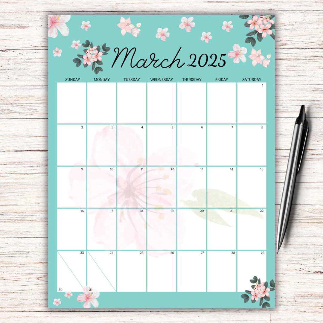 Editable 2025 March Calendar, Printable 2025 March Planner, Kids School ...