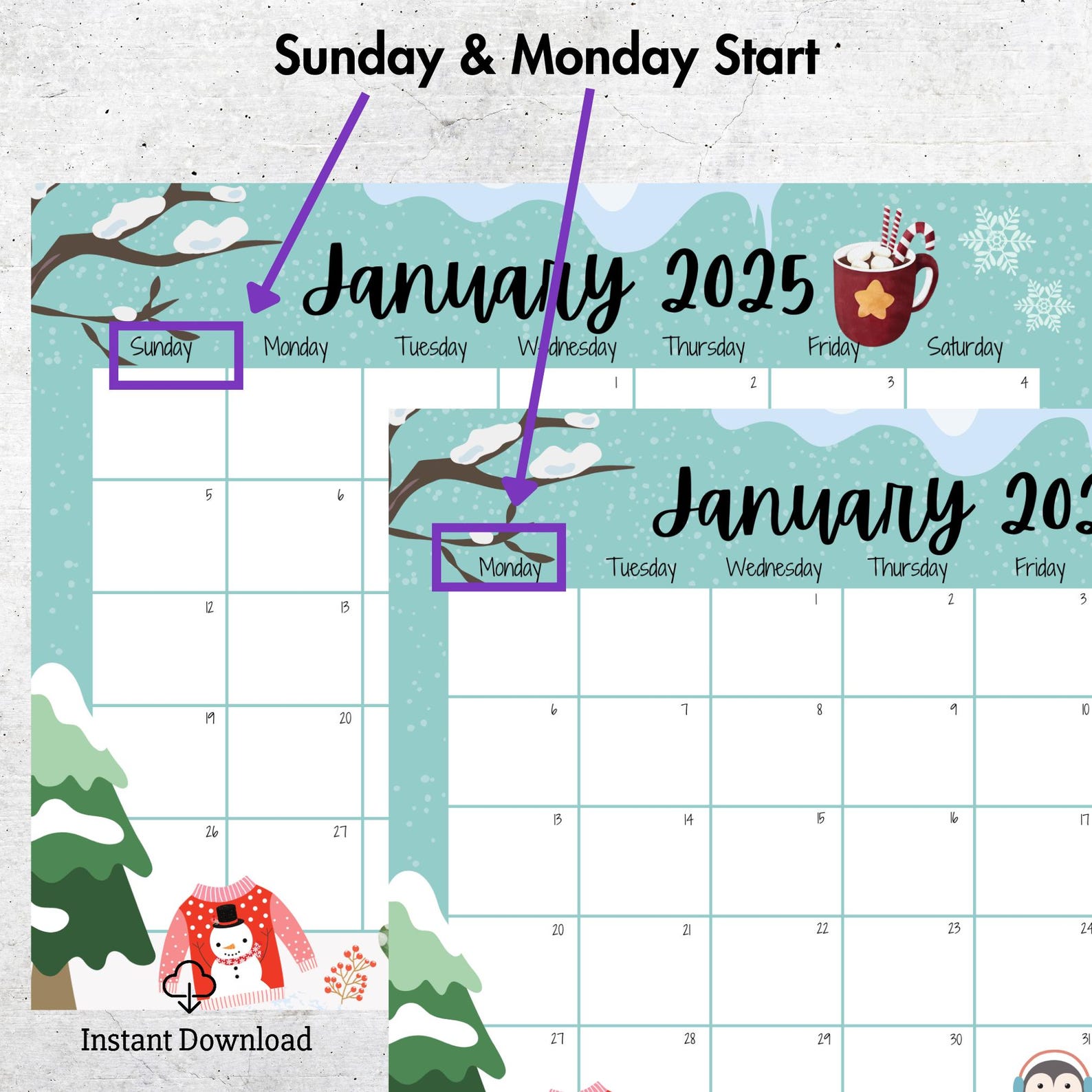 EDITABLE January 2025 Calendar, Monthly Schedule for Kids, Beautiful ...