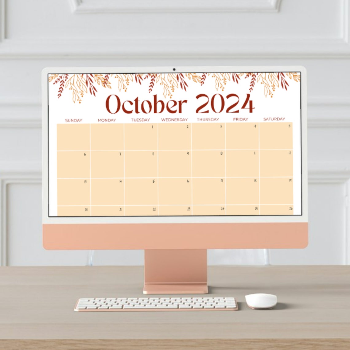 EDITABLE October 2024 Calendar, Academic Calendar, Beautiful Fall ...