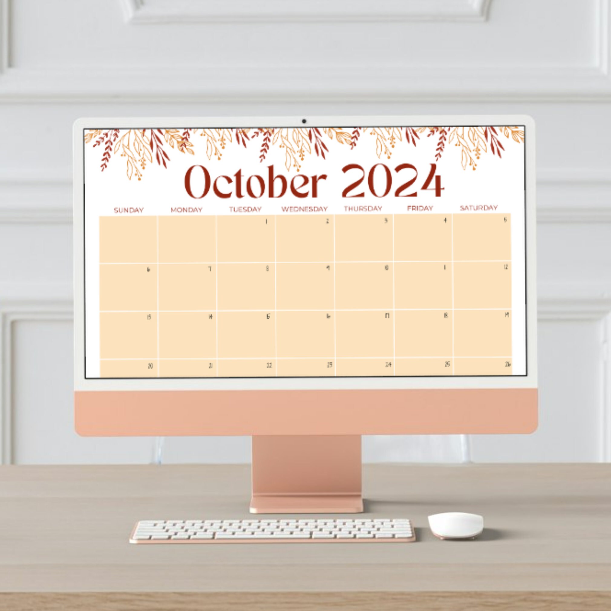 EDITABLE October 2024 Calendar, Academic Calendar, Beautiful Fall ...