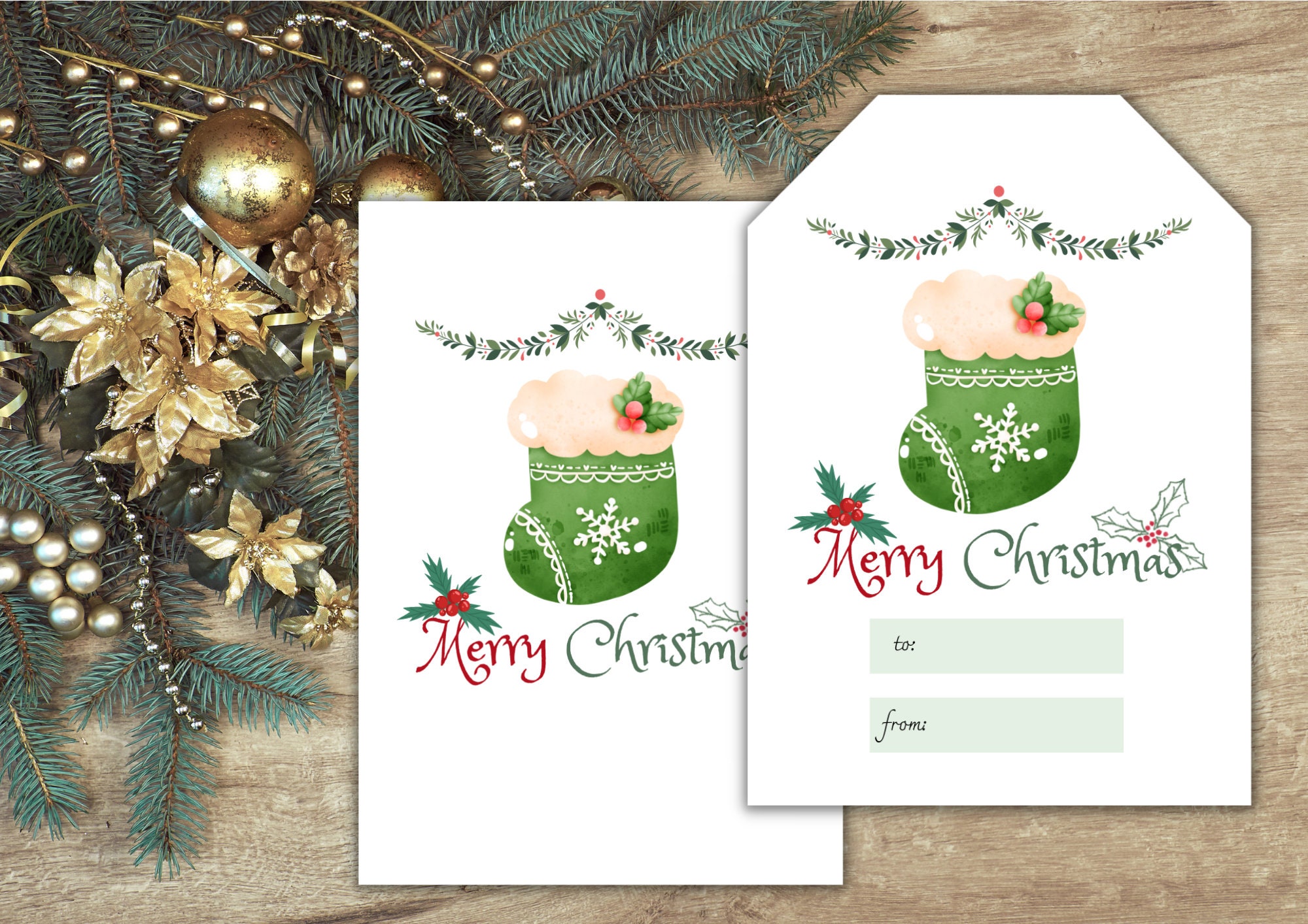 Printable Christmas Gift Tags Template Merry Christmas Tag - Etsy