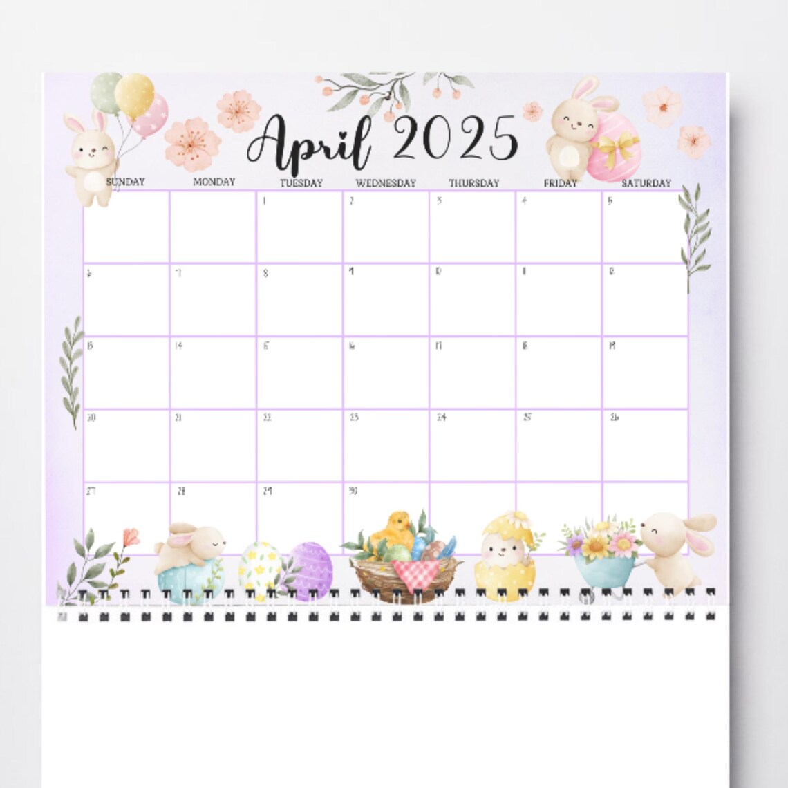 Calendrier d'avril 2025 MODIFIABLE, calendrier d'avril imprimable ...