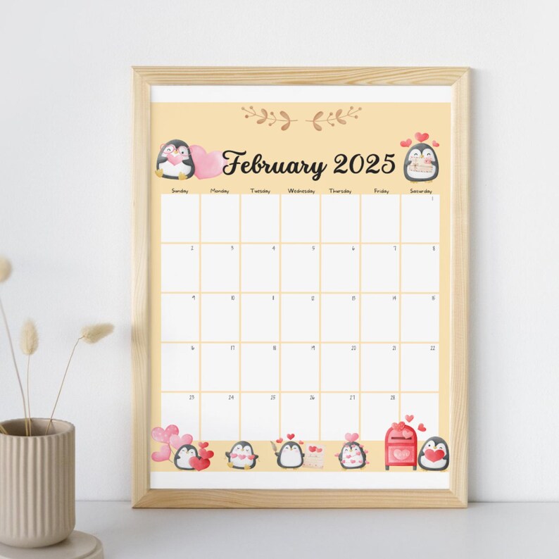 EDITABLE February 2025 Calendar, Printable February 2025 Monthly ...