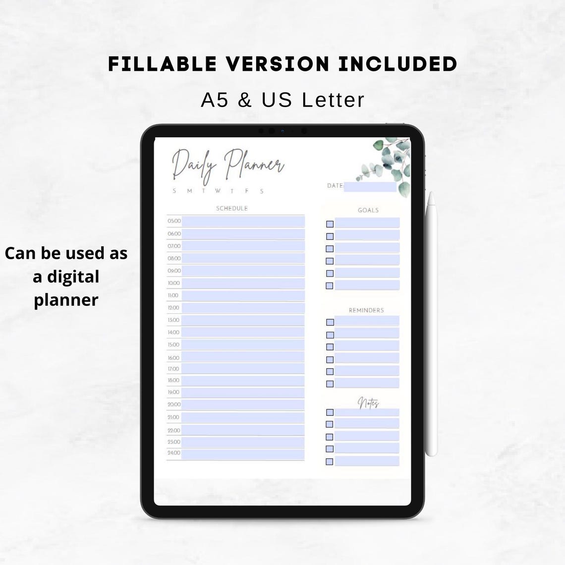 Daily Planner Printable, Daily Planner Inserts, Daily Schedule, Daily ...