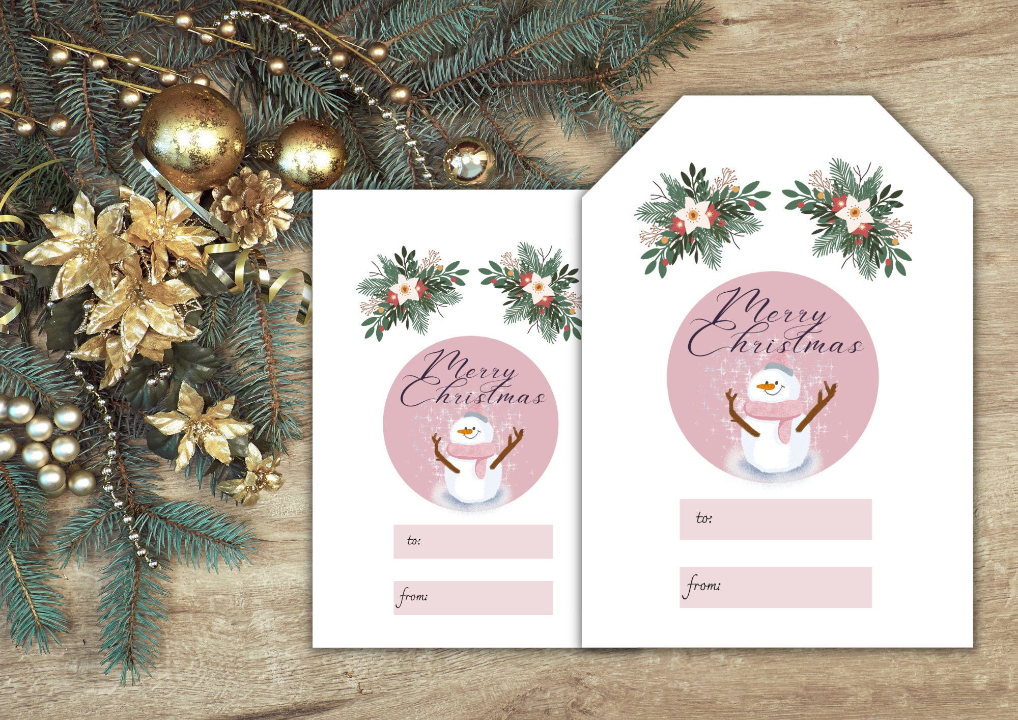 Printable Christmas Gift Tags, Template Merry Christmas Tag, Holiday ...