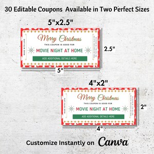 Personalized Kids Christmas Coupon Book, Editable Christmas Coupon ...