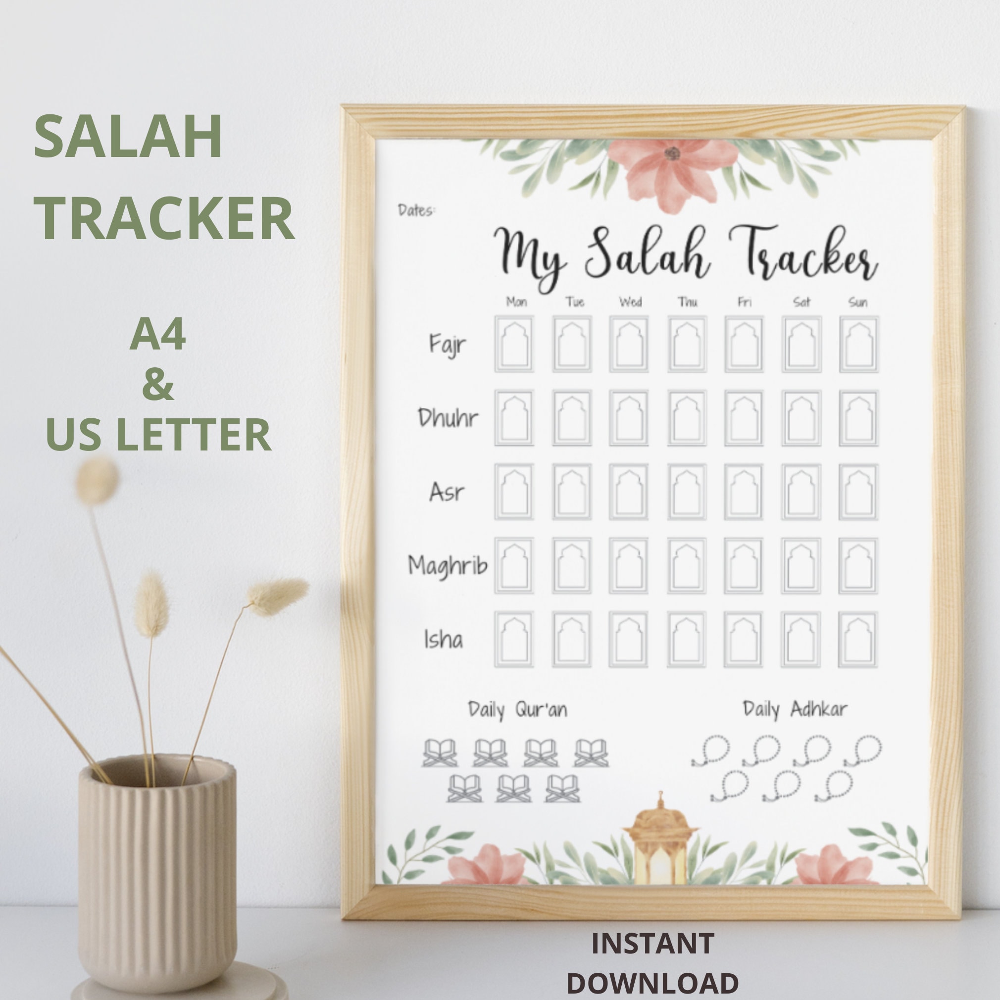 Muslim Prayer Tracker, Printable Salah Tracker, Prayer Chart for Kids ...