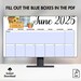 Rustic Floral June 2025 Printable Calendar, US Letter Size, Fillable ...