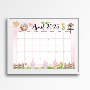 EDITABLE April 2025 Calendar, Printable April Calendar, Fillable ...