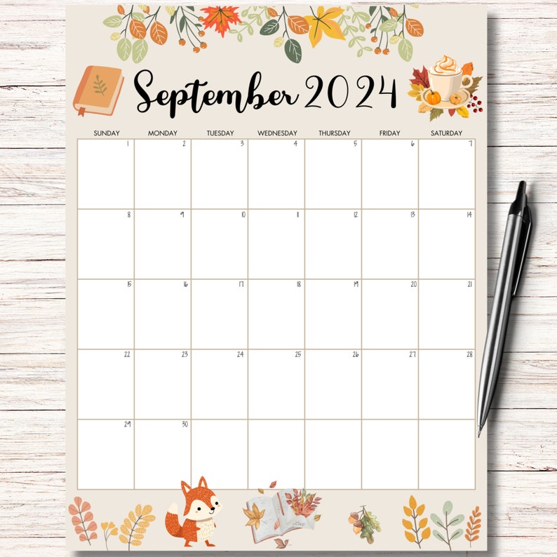 EDITABLE September 2024 Calendar, Printable September Planner ...
