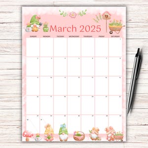 EDITABLE March 2025 Calendar, Printable March Planner, Fillable ...