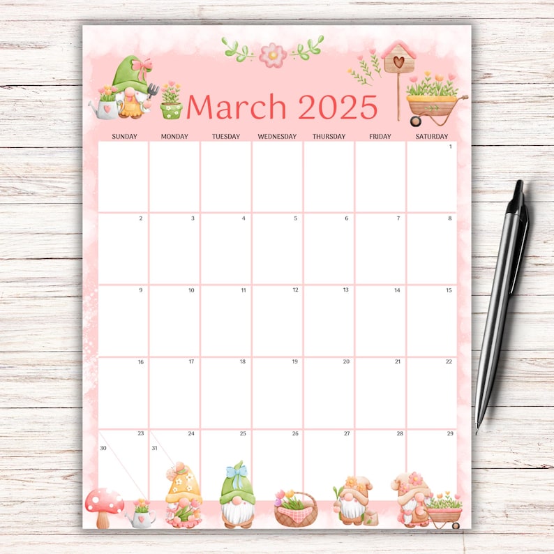 EDITABLE March 2025 Calendar, Printable March Planner, Fillable ...