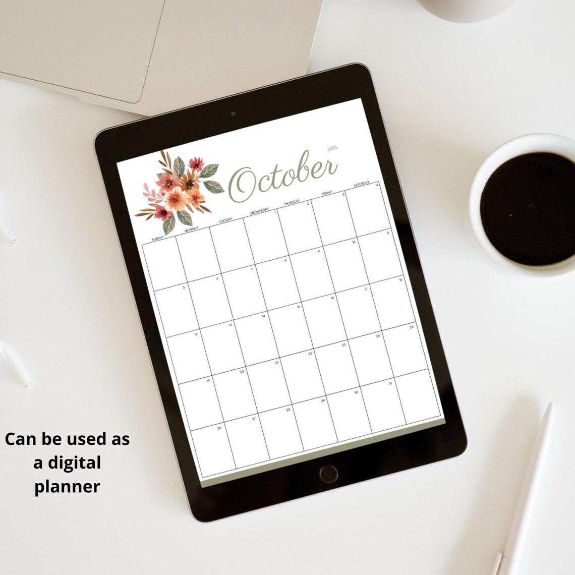 EDITABLE October 2025 Calendar, October Monthly Planner, Beautiful ...