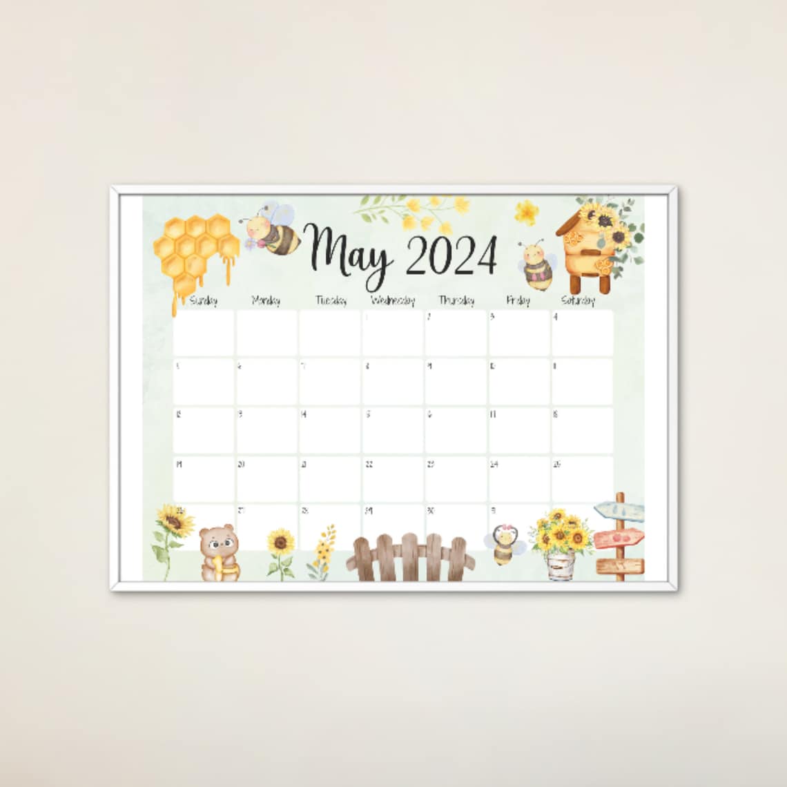 EDITABLE May 2024 Calendar, Kids Calendar School, Homeschool Planner ...