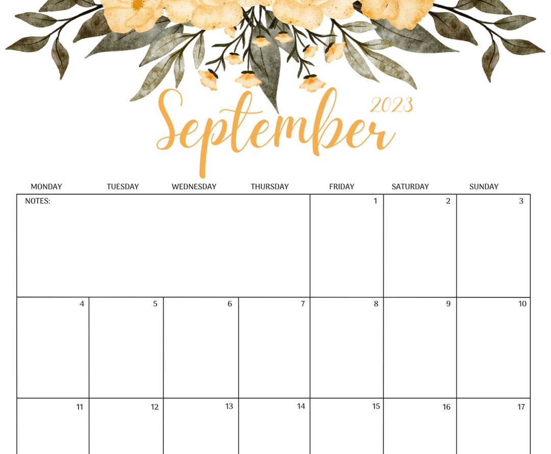 Printable September Calendar 2023 Homeschool Planner Weekly - Etsy