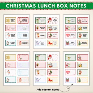 Printable Christmas Lunch Box Notes for Kids, Holiday Notes for Kids ...