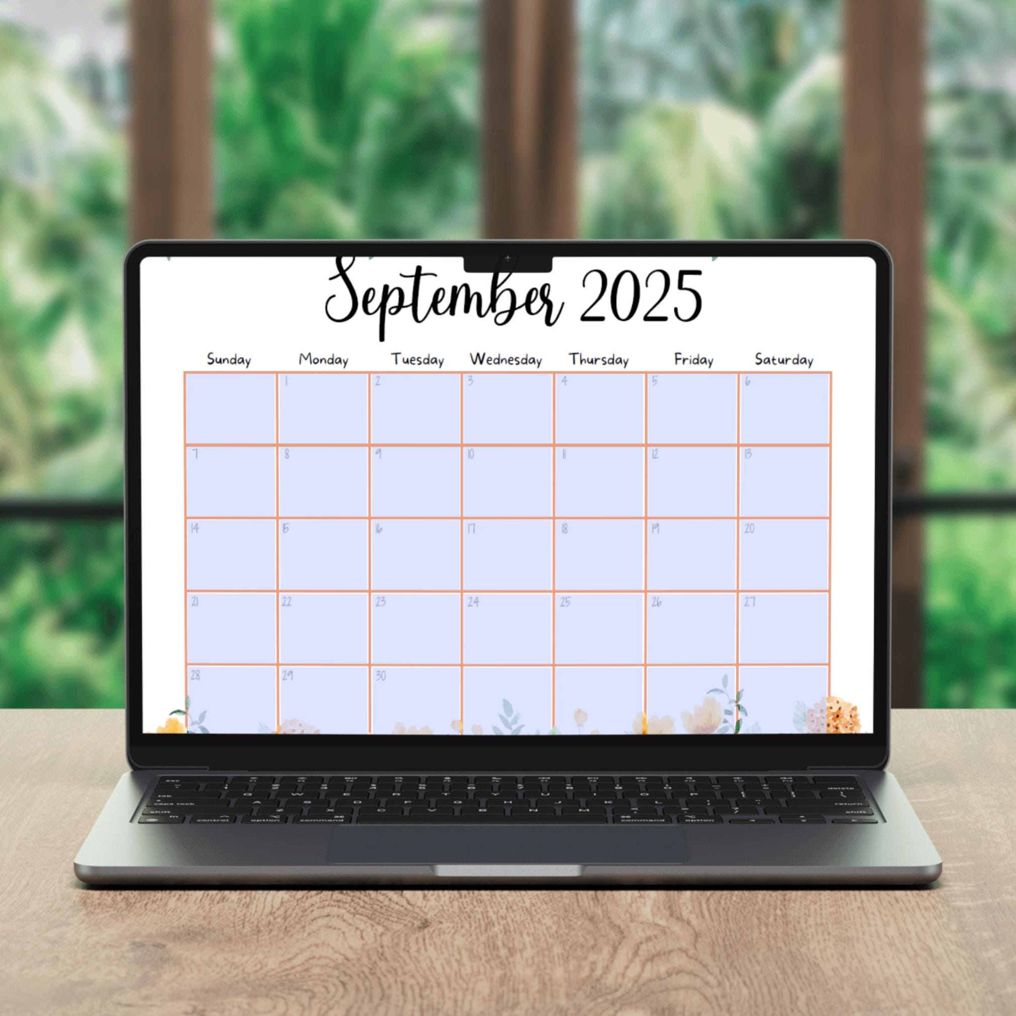 EDITABLE September 2025 Calendar, Homeschool Calendar, Academic ...