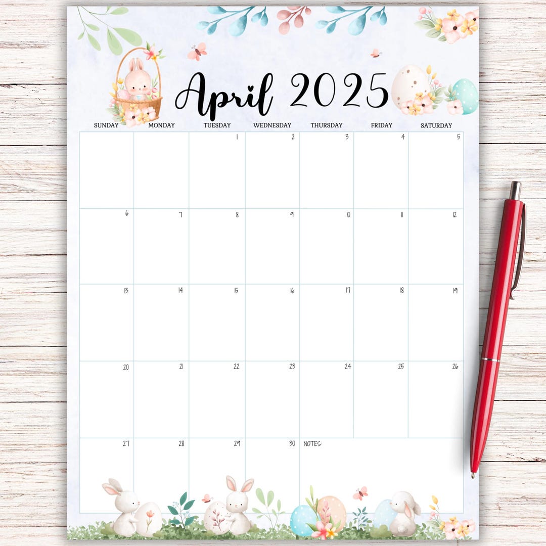 EDITABLE April 2025 Calendar, Homeschool Planner, Kids Schedule, Happy ...