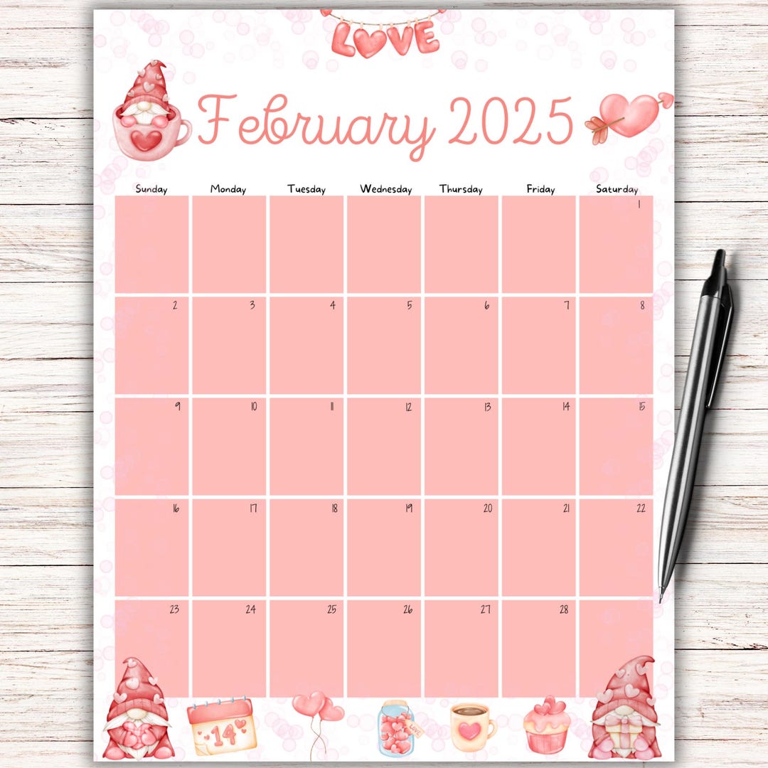 EDITABLE February 2025 Calendar, Printable February Calendar ...