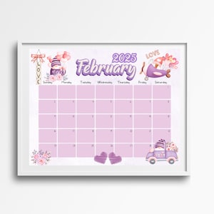 EDITABLE February 2025 Calendar, Valentine's Day, Homeschool, Loving ...
