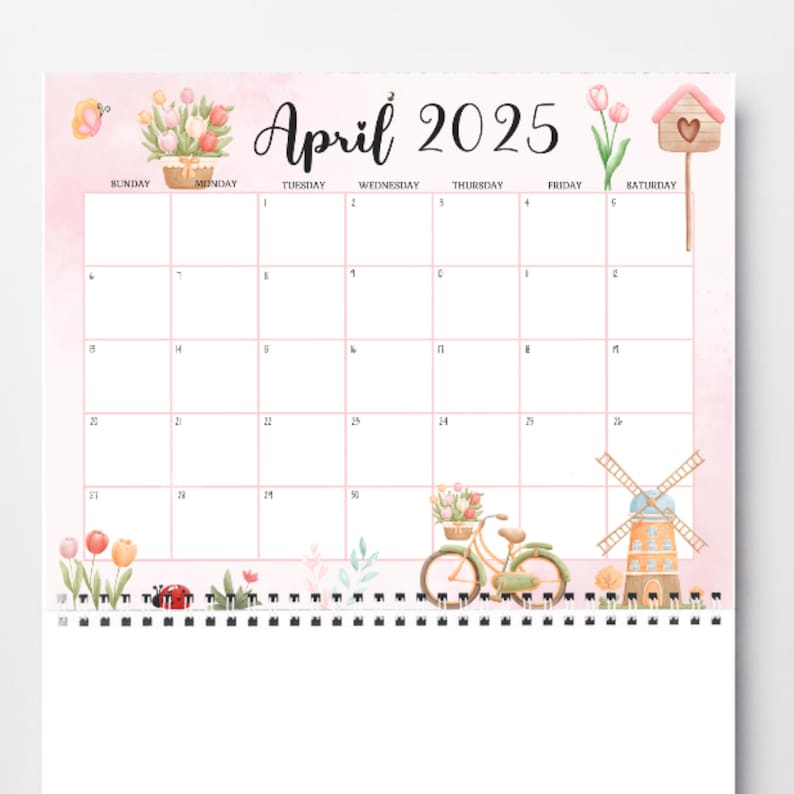 EDITABLE April 2025 Calendar, Printable April Planner, Fillable ...