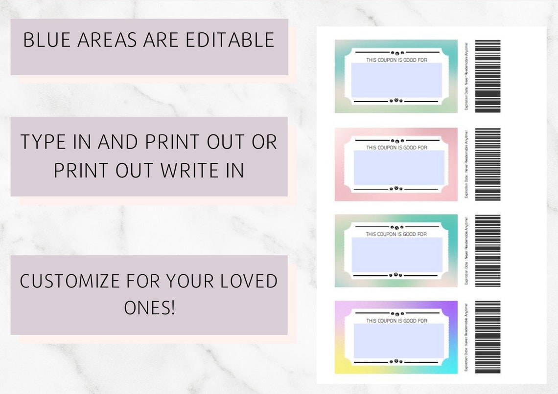 Printable Kids Reward Coupons Editable Reward Coupons - Etsy